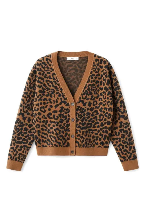 Mango Leopard Jacquard Cardigan