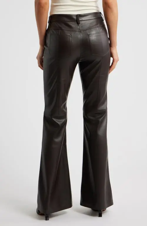 Mango Connie Flared Faux Leather Pants - Chocolate