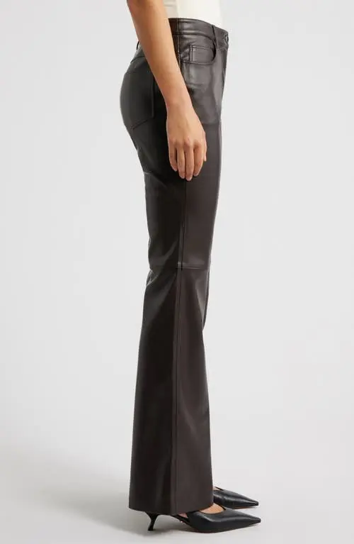 Mango Connie Flared Faux Leather Pants - Chocolate