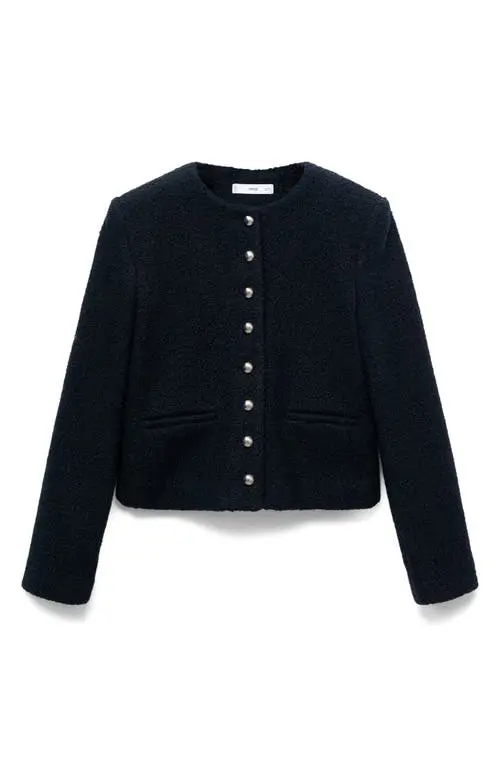 Mango Bouclé Crop Jacket