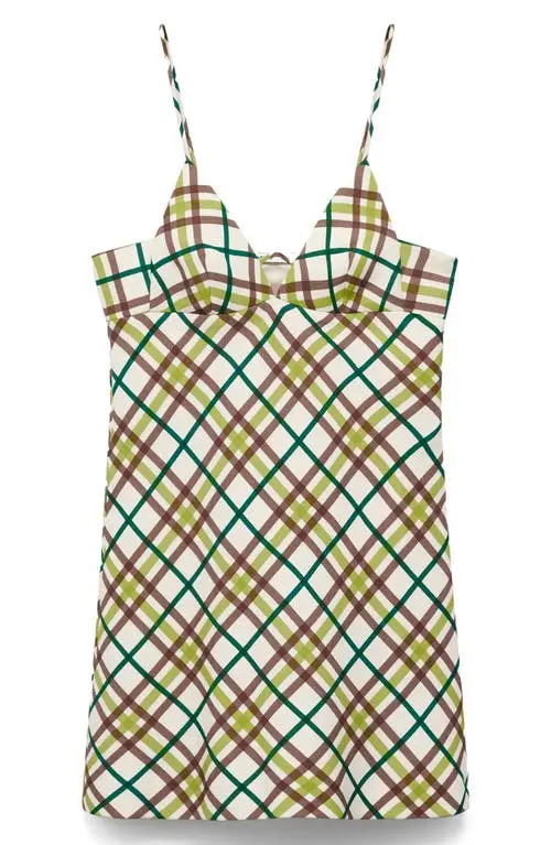 Mango Check Mini Dress - Off White