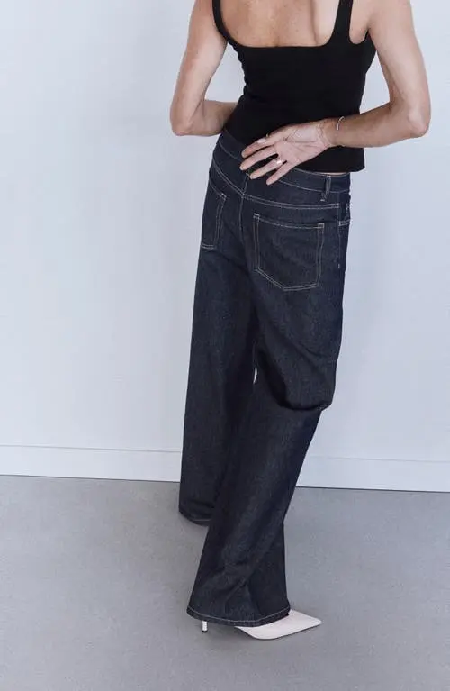 Mango Low Rise Wide Leg Jeans - Blue