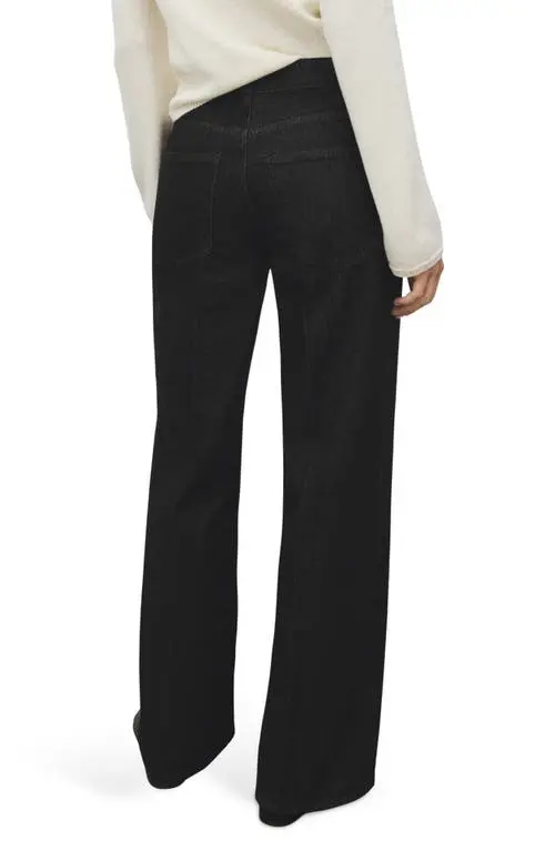 Mango Low Rise Straight Leg Jeans - Black