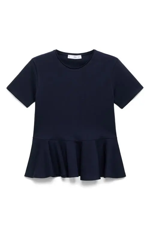 Mango Short Sleeve Peplum T-shirt