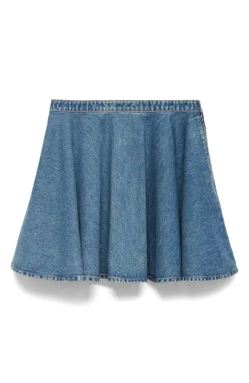 Mango Pleated Denim Mini Skirt