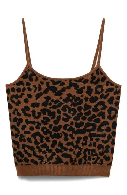 Mango Leopard Knit Crop Camisole