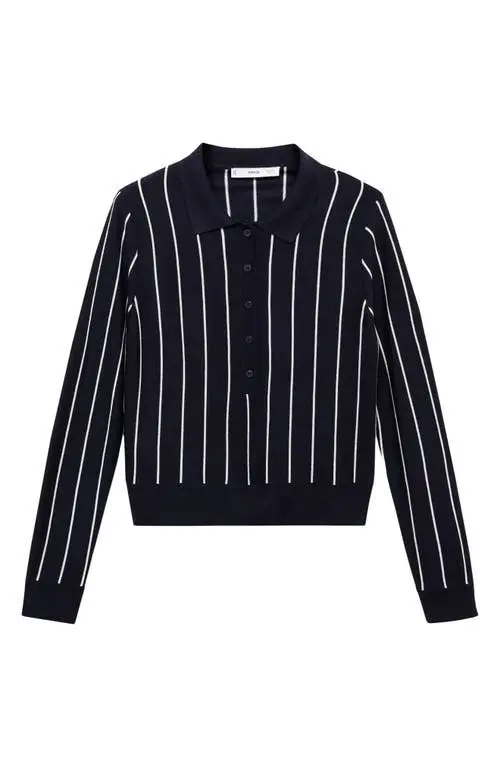 Mango Stripe Polo Sweater