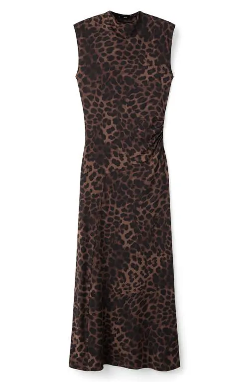 Mango Leopard Print Sleeveless Maxi Dress