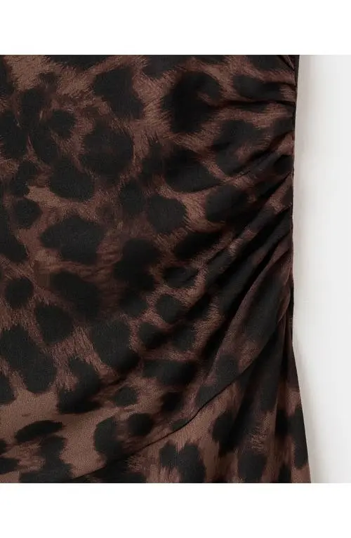 Mango Leopard Print Sleeveless Maxi Dress