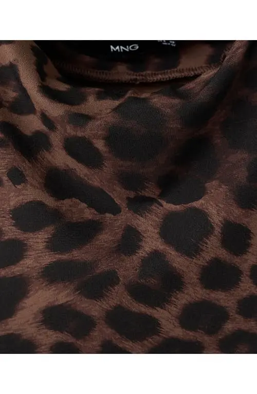 Mango Leopard Print Sleeveless Maxi Dress