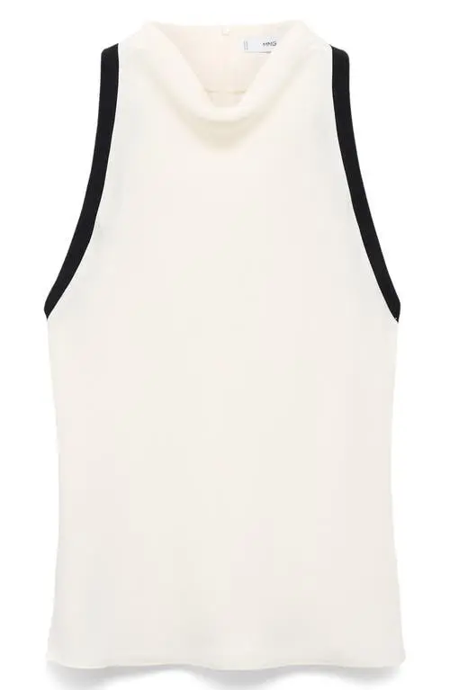 Mango Drape Collar Sleeveless Top