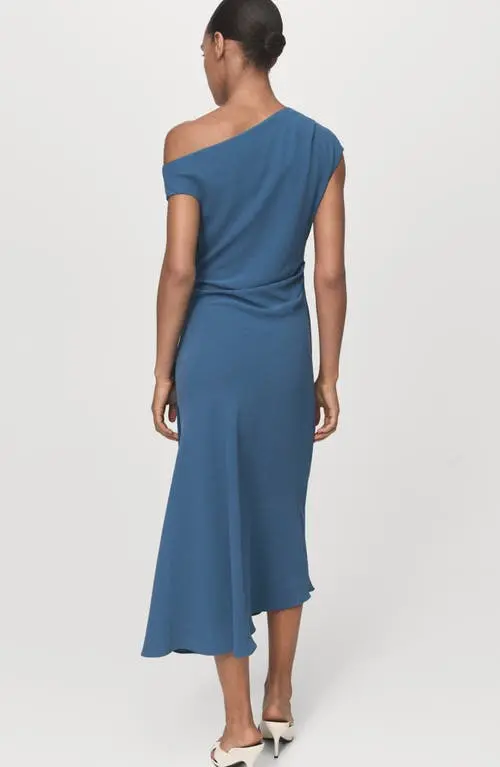 Mango Asymmetrical One-shoulder Midi Dress