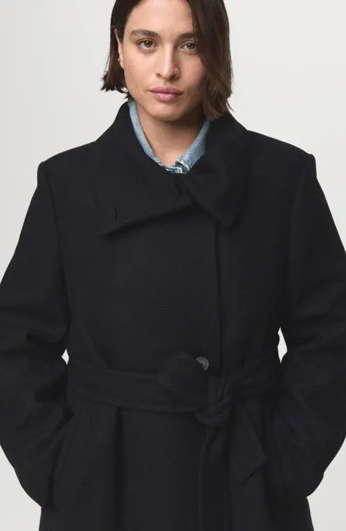 Mango Manteco Virgin Wool-blend Coat - Black