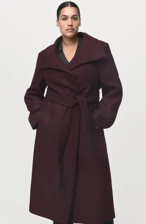 Mango Manteco Virgin Wool-blend Coat - Maroon