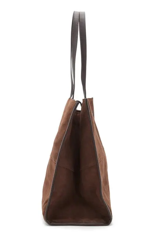 Mango Suede Shopper Bag - Chocolate