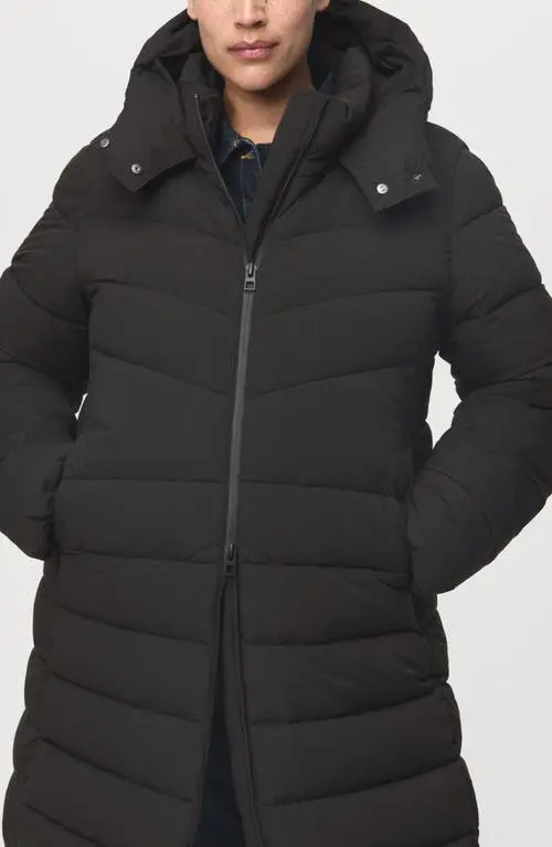 Mango Quilted Puffer Coat - Black