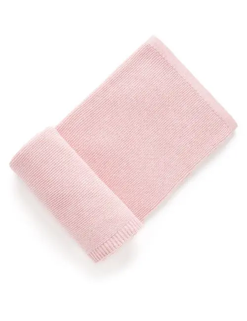 PUREBABY Textured Knit Blanket - Pink Melange