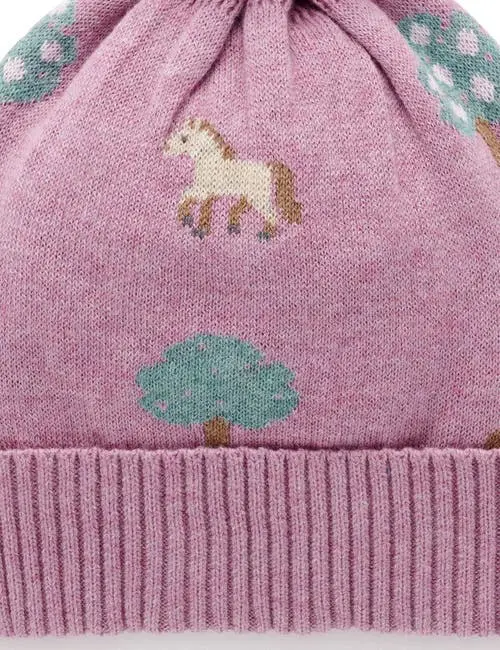 PUREBABY On The Farm Beanie - Orchard Jacquard