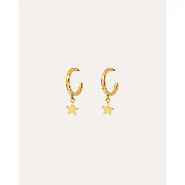 OTTOMAN HANDS Star Charm Hoop Earrings - Gold