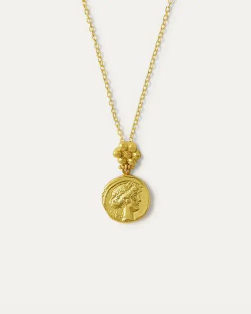 OTTOMAN HANDS Goddess Demeter Coin Pendant Necklace - Gold
