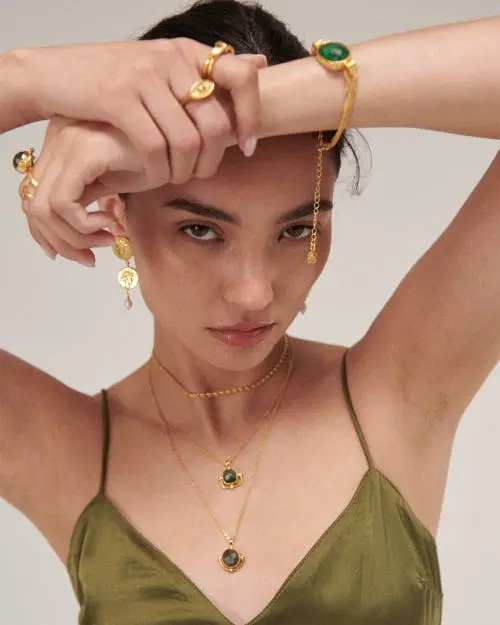 OTTOMAN HANDS Odella Coin And Pearl Drop Earrings