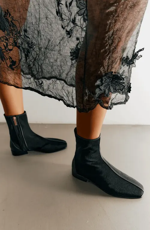 DANIELLA SHEVEL Aliza Mesh Ankle Boots - Black
