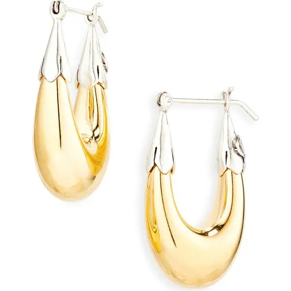 Gas Bijoux Ecume Two-tone Hoop Earrings - Silver/gold