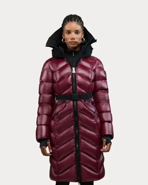 ALPENHAUS Bellevaux Puffer Coat With Adjustable Belt - Cabernet