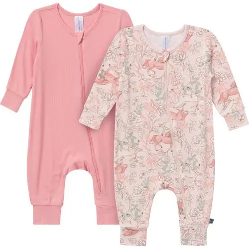 MODERN MOMENTS™ BY GERBER Footless Rompers 2 Pack - Pink