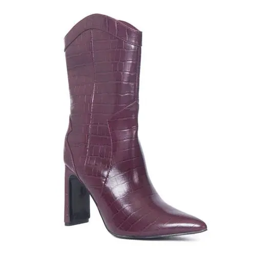 LAUREN LORRAINE Lola Embossed Mid-calf Boots