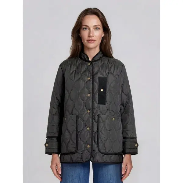 MASAI COPENHAGEN Long Sleeve Padded High Neck Coat - Black