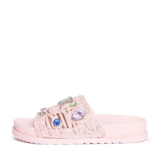 LAUREN LORRAINE Rose Appliqué Sandals - Pink