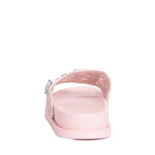 LAUREN LORRAINE Rose Appliqué Sandals - Pink