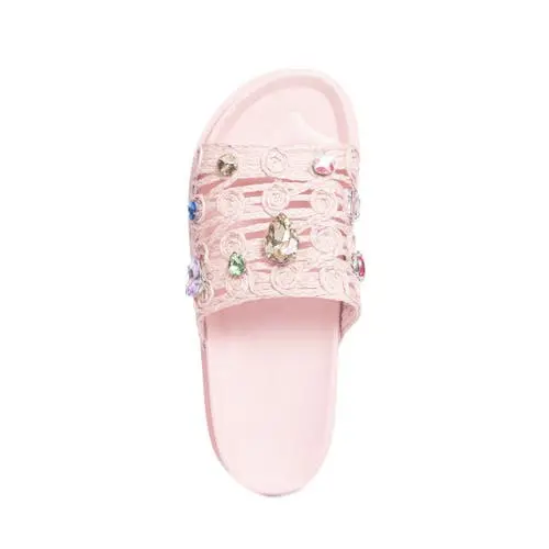 LAUREN LORRAINE Rose Appliqué Sandals - Pink