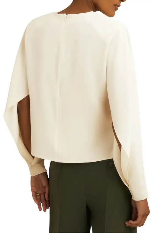 REISS ATELIER Luella Split Sleeve Top - Cream
