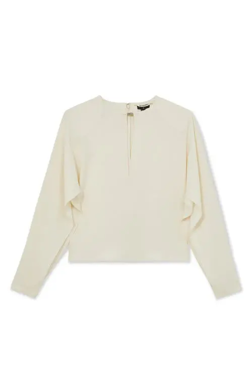 REISS ATELIER Luella Split Sleeve Top - Cream