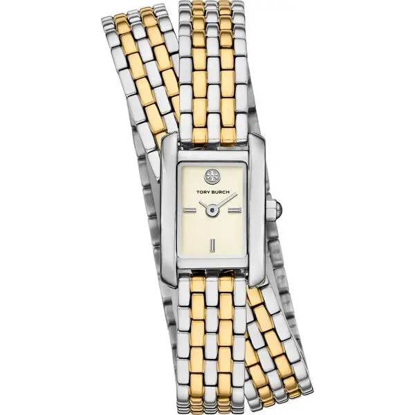 Tory Burch Mini Eleanor Double Bracelet Watch - Two Tone