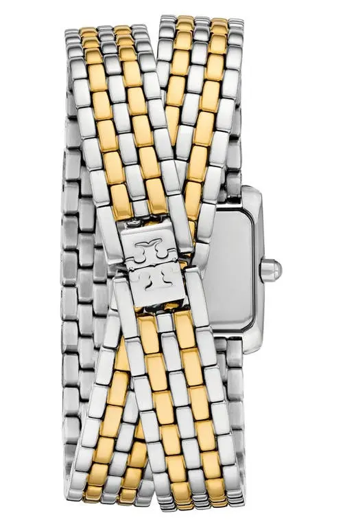 Tory Burch Mini Eleanor Double Bracelet Watch - Two Tone