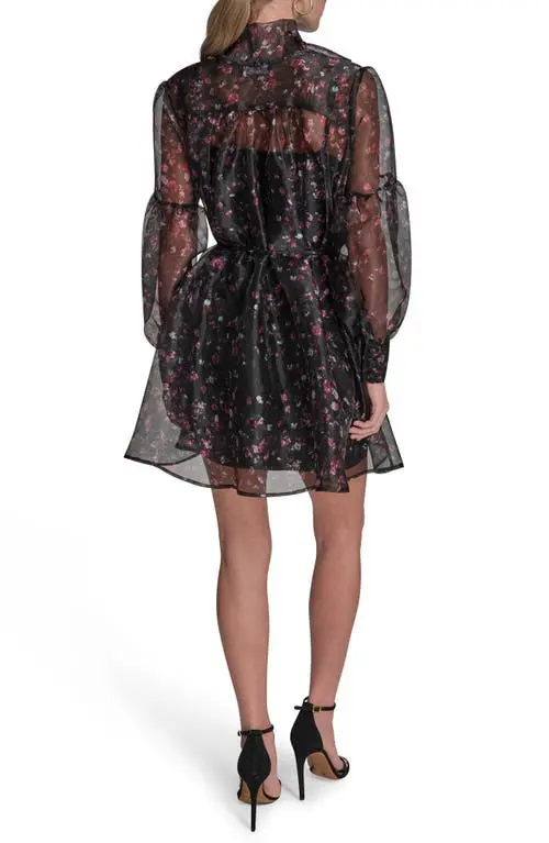 Bcbgmaxazria Floral Long Sleeve Mini Dress