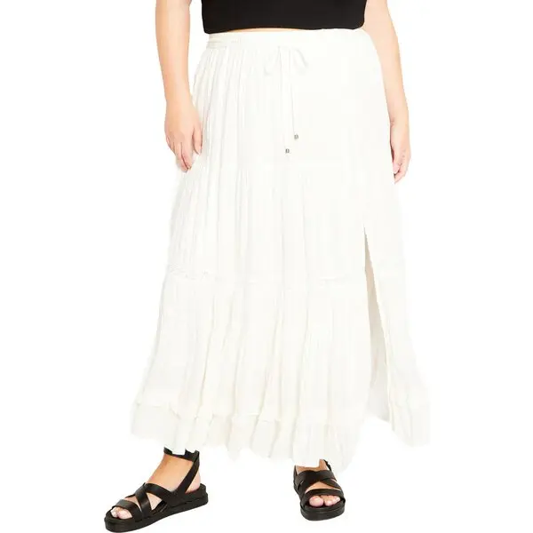 City Chic Aurora Tiered Maxi Skirt