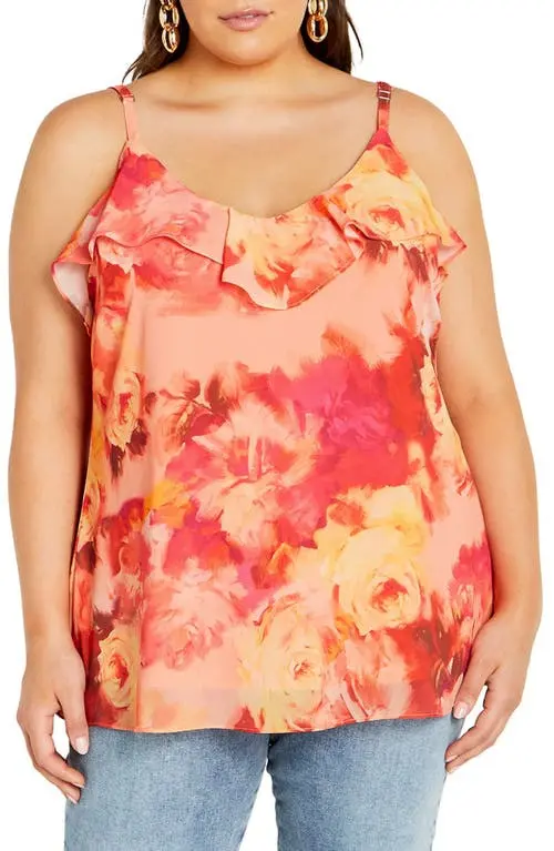 City Chic Floral Ruffle Camisole