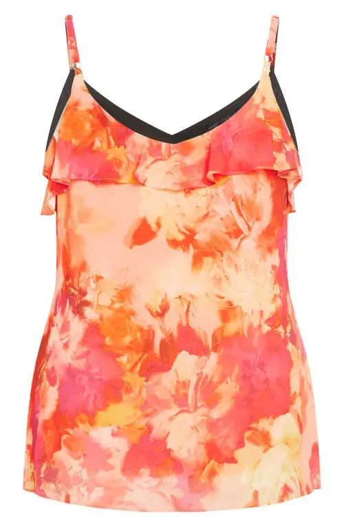 City Chic Floral Ruffle Camisole