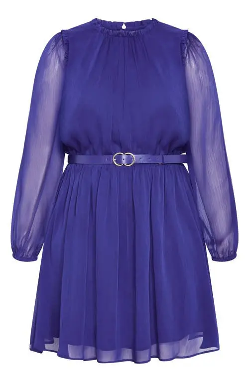 City Chic Madelynn Belted Long Sleeve Dress
