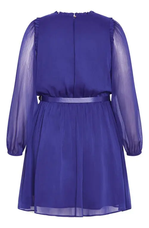 City Chic Madelynn Belted Long Sleeve Dress