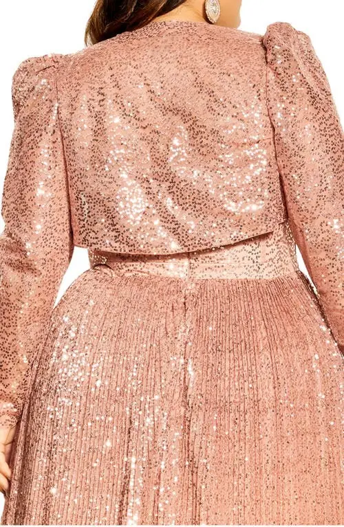 City Chic Camila Sequin And Satin Bolero