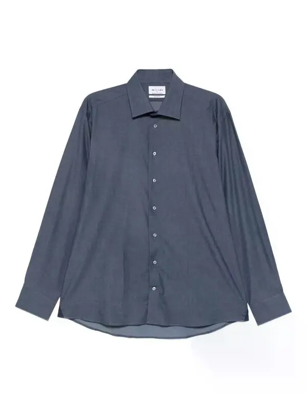 Sand Mélange-effect Shirt - Blue