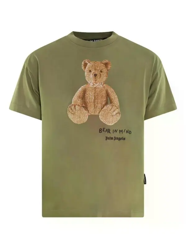 Palm Angels Teddy Bear-print Cotton T-shirt - Green