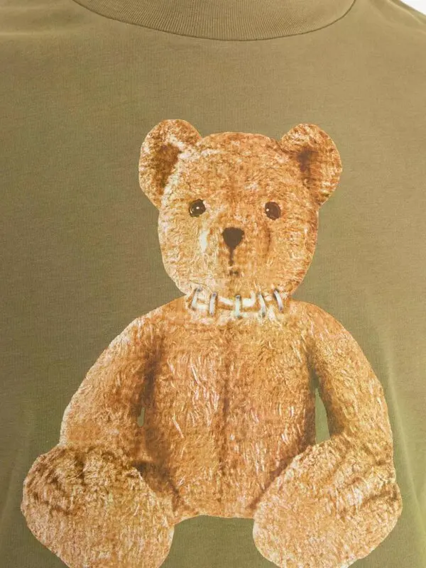 Palm Angels Teddy Bear-print Cotton T-shirt - Green