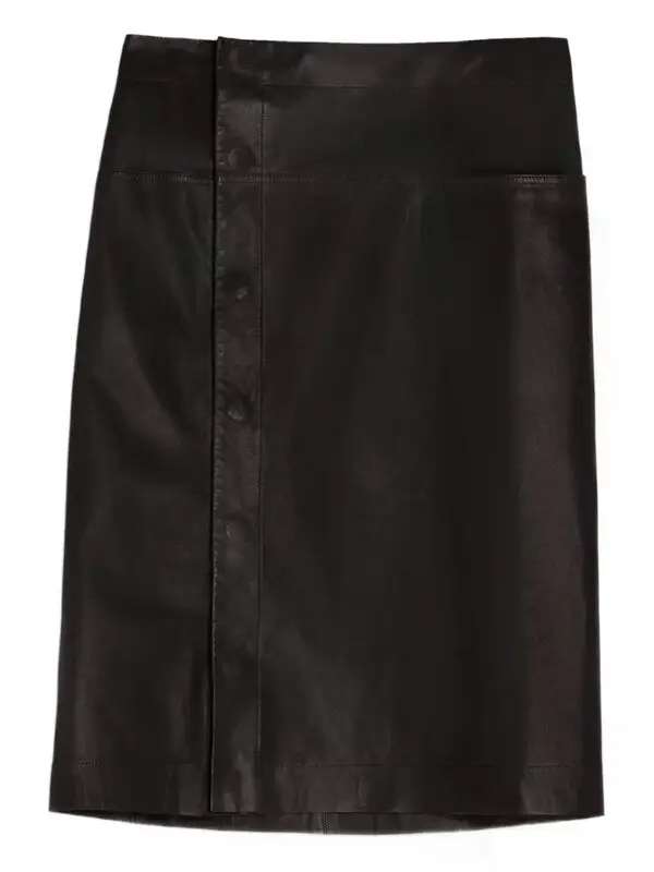 LEMAIRE Snap-fastening Leather Skirt