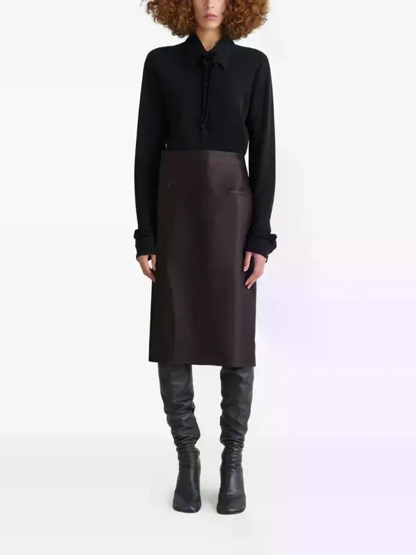 LEMAIRE Snap-fastening Leather Skirt